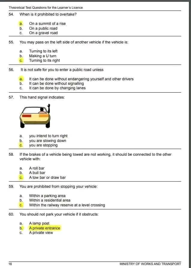 LEANER'S LICENSE- Test Questions and answers. - Thread from Mpho dee ...