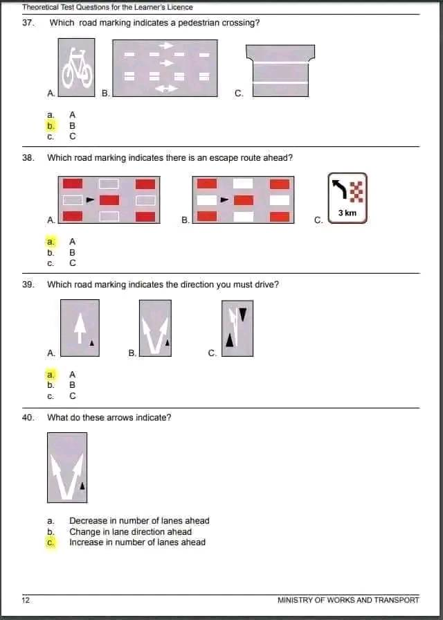 LEANER'S LICENSE- Test Questions and answers. - Thread from Mpho dee ...