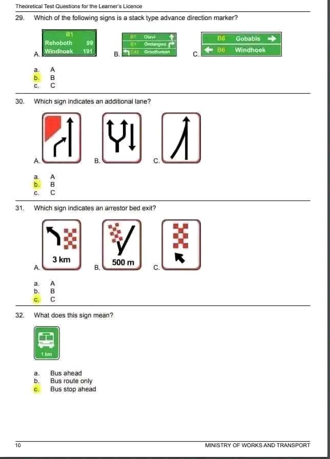 LEANER'S LICENSE- Test Questions and answers. - Thread from Mpho dee ...
