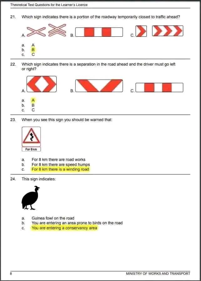 LEANER'S LICENSE- Test Questions and answers. - Thread from Mpho dee ...