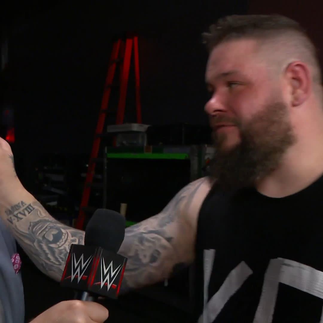 WWE on Twitter: ""Hey Kev, catch!" @FightOwensFight @kev_egan #RAWTalk ️ @peacockTV https://t.co ...