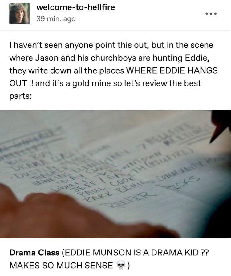 Astrid ๐ฟ๐ On Twitter Rt Dostuyokvski Look At This Eddie Munson Has