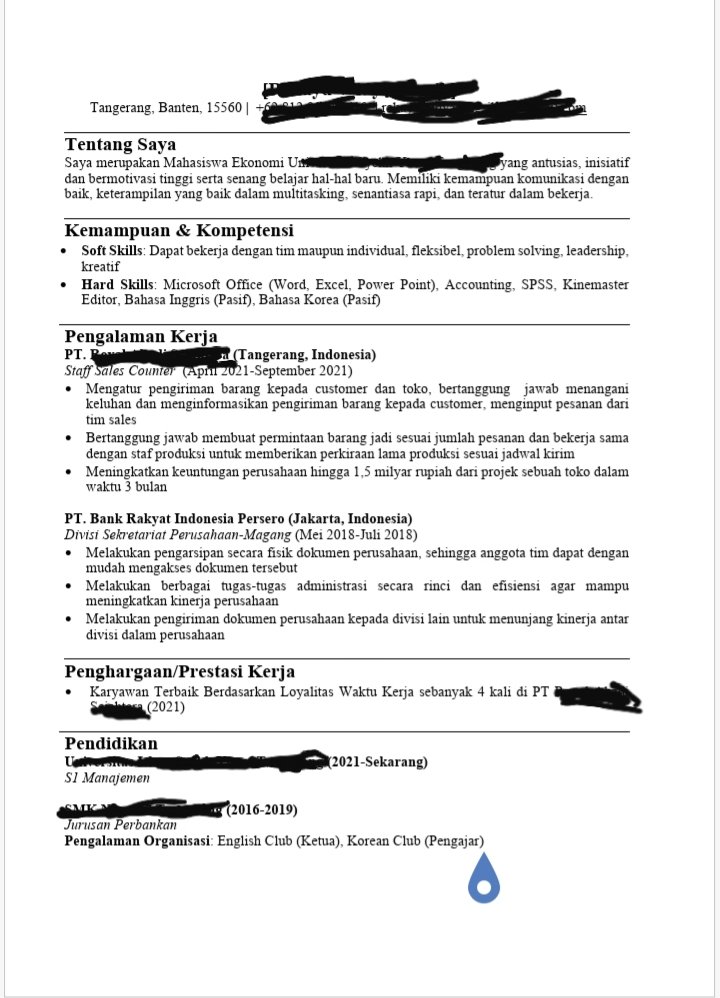 BACA RULES DI (bit.ly/worksfess) on Twitter: "Work! Aku mau minta tolong koreksi cv aku Thanks ...