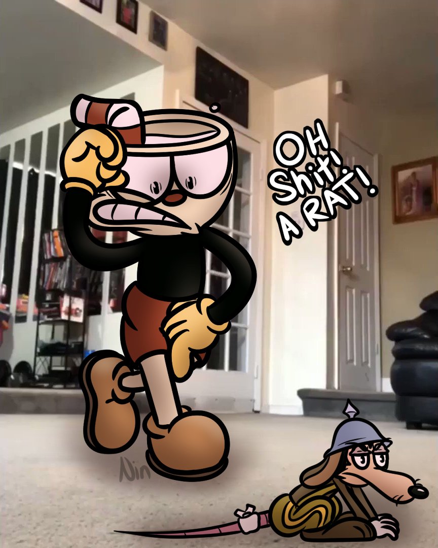 Ninten Doe on Twitter: "OH SHIT, A RAT! (basically the plot of Rat's All, Folks! ?) #cupheadshow ...