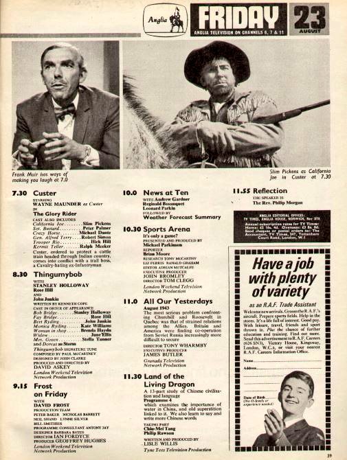 Graeme Wood on Twitter: "TV📺23/8/68 ITV 4.30:Crossroads 4.55:Bugs Bunny ...