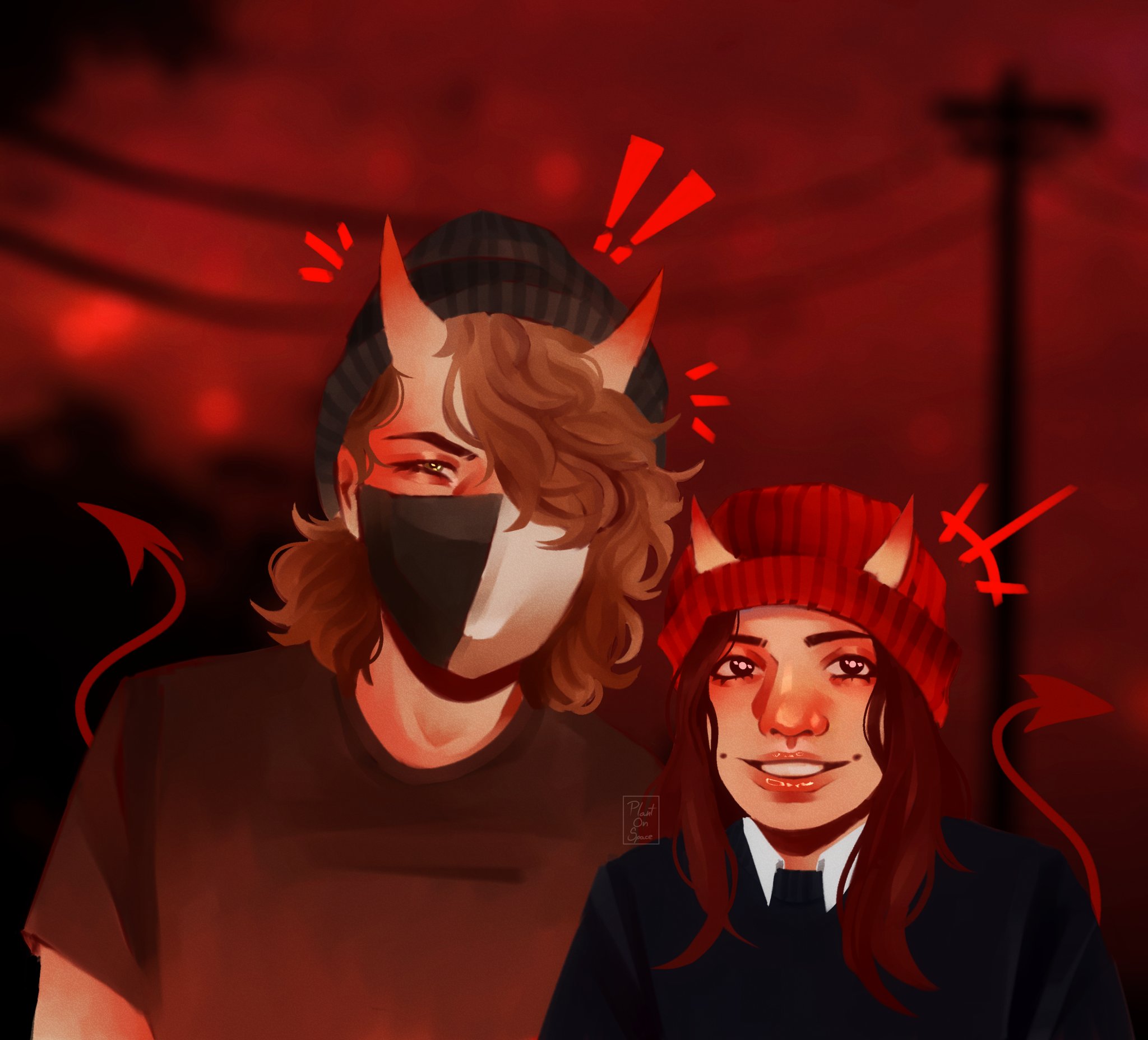 Allex on Twitter: "There's two devils on my shoulders and it's these two #aimseyfanart # ...