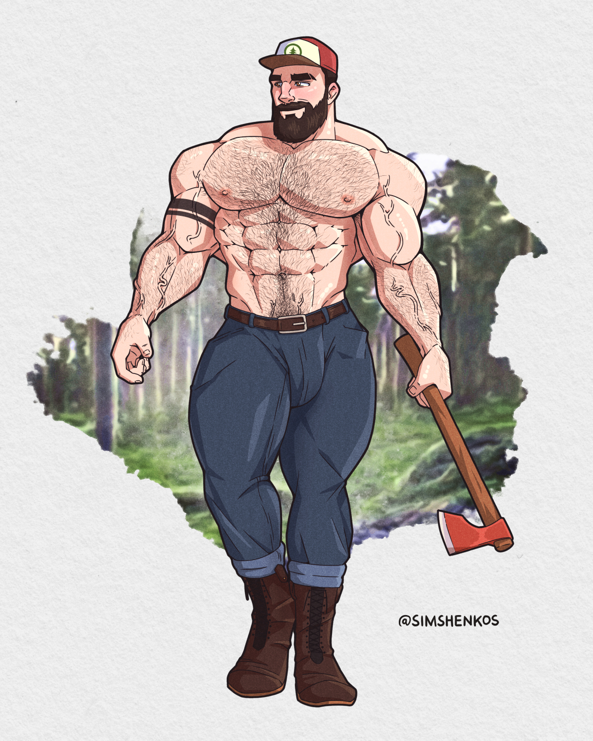SimShenko! 🎨 (Commissions: Closed) 📢 on Twitter: "Lumberjack? More like lumber𝗷𝗮𝗰𝗸𝗲𝗱! 💪 Here's ...