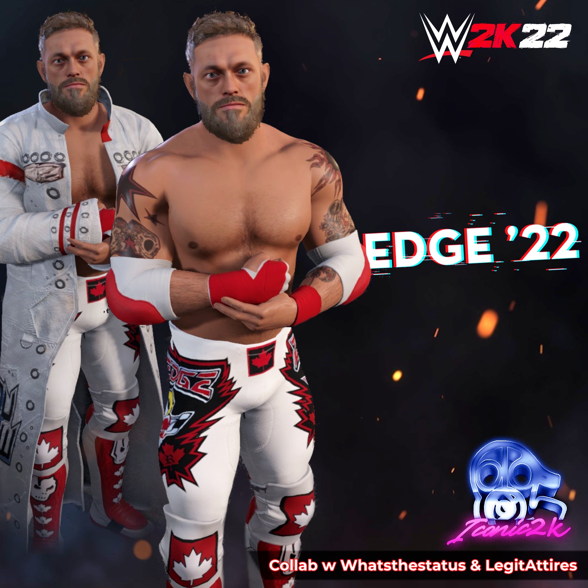 Iconic2k on Twitter: "Edge '22 (@EdgeRatedR) CAW available now in #WWE2K22. Use the search tag # ...