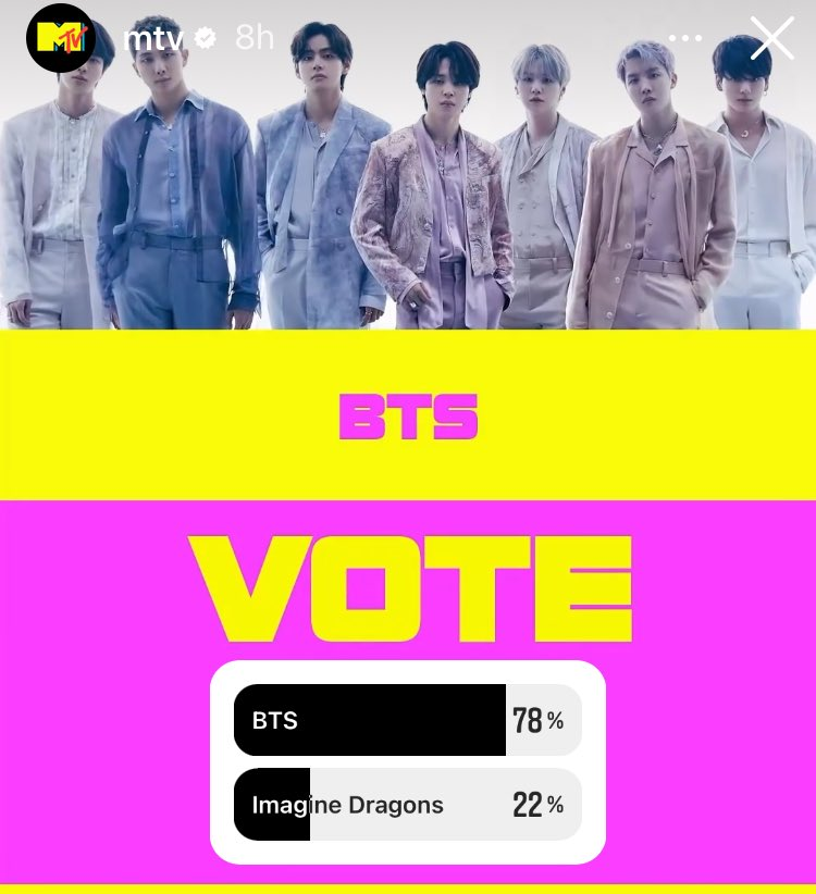 Alejandro Vigilante on Twitter: "Vote BTS for Group of the Year on MTV IG story. Let's win this ...