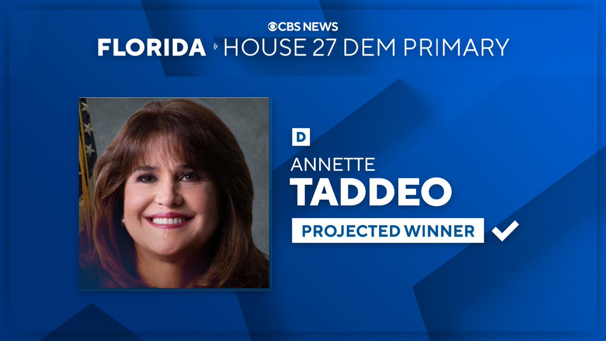 CBS News projects Annette Taddeo wins the Democratic nomination for U.S ...
