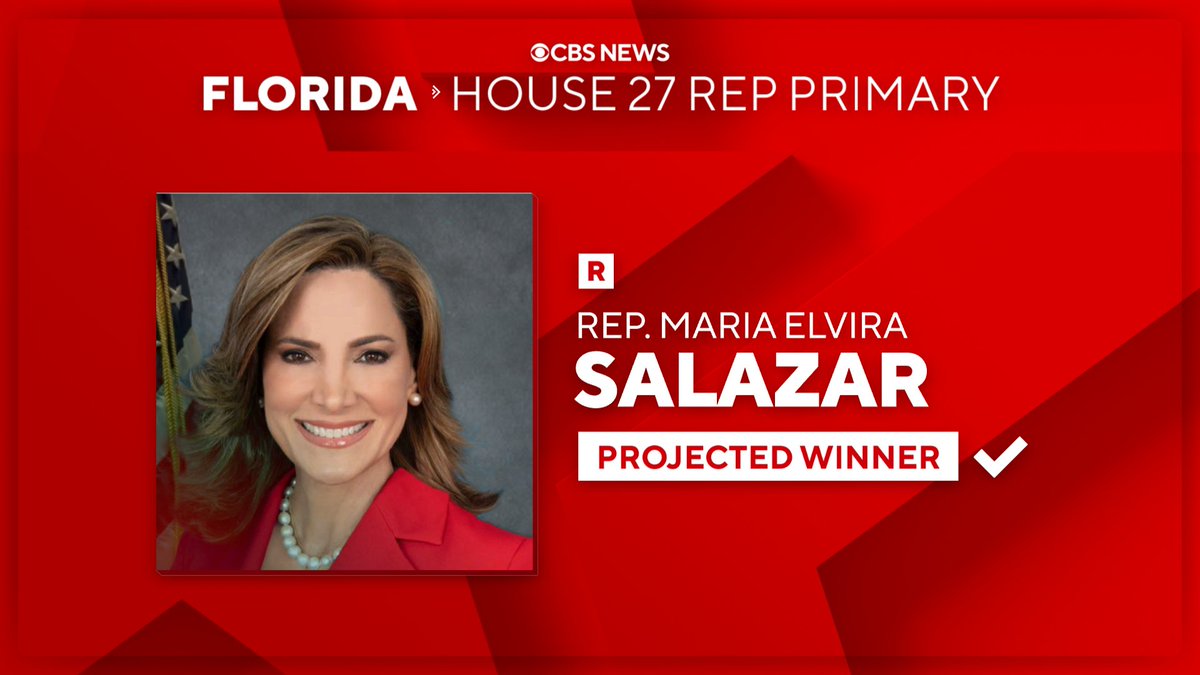 CBS News projects incumbent Rep. Maria Elvira Salazar wins the ...