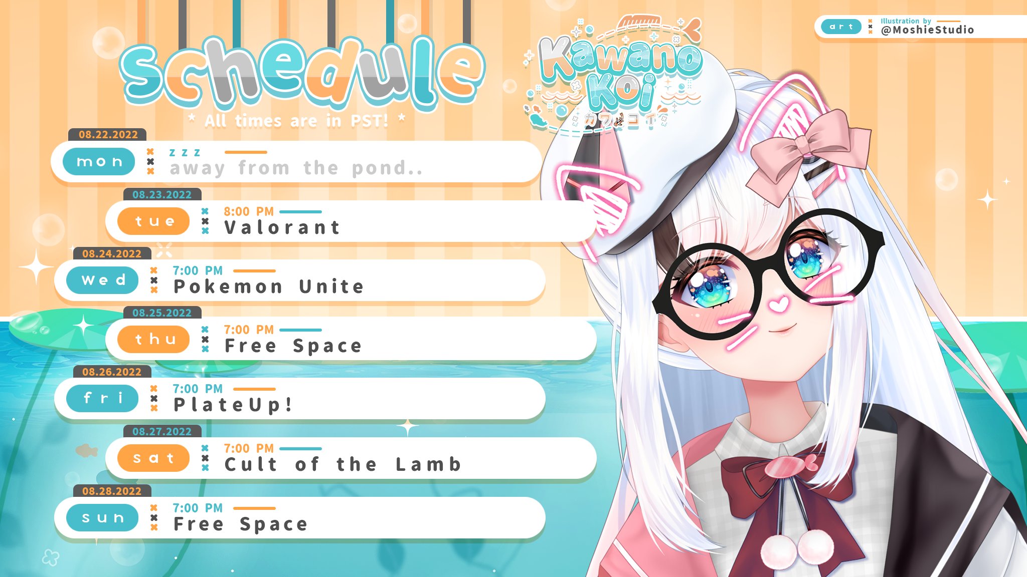 Koi 🎏 Vtuber on Twitter: "moving down my usual times so hopefully i'm not always late going live ...