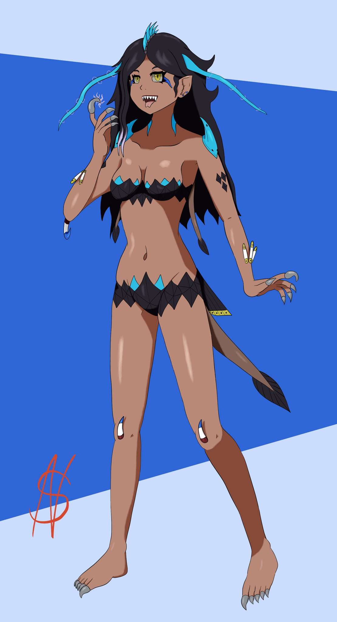 Serge Night on Twitter: "My OC Piapot in her Axol hybrid form, which is a reptilian cryptid that ...