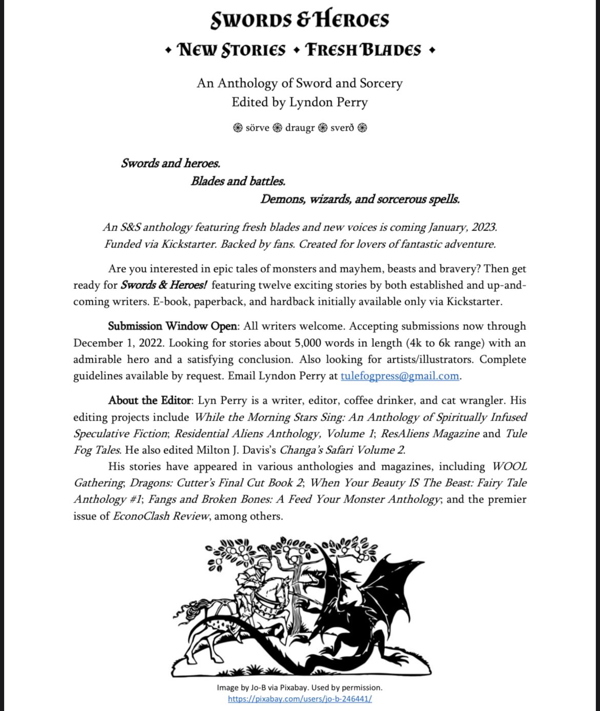 ⚔️ David J. West ⚔️ on Twitter: "My friend @LynPerryWriter is putting together a Sword & Sorcery ...