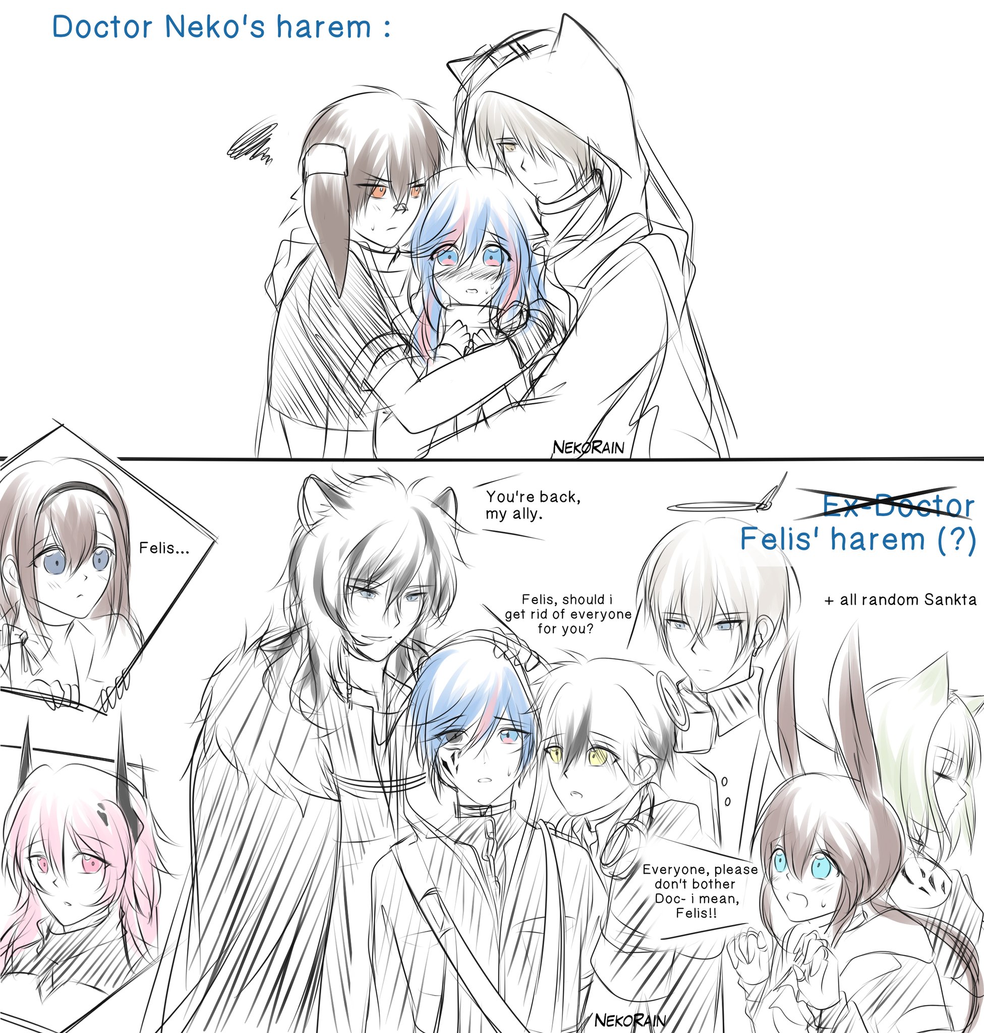 Neko rain 🐾🌧 || Commission Open! on Twitter: "[ Doctor OC things ] Dr. Neko's love story ...