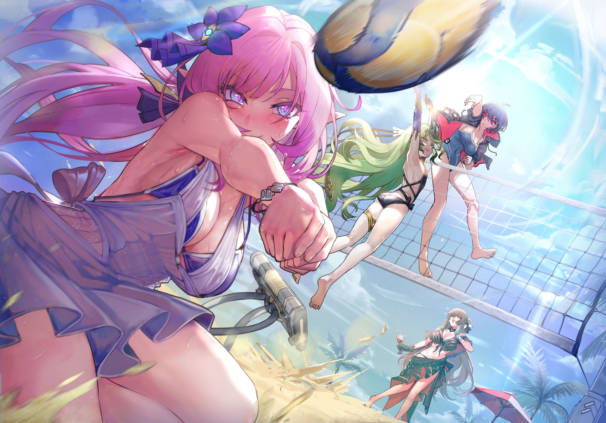W18 on Twitter: "HOUKAI OR ALIVE xtreme 夏なので描いてみた！ビーチバレーボール～！🏐 #崩壊3rd #Honkaiimpact3rd https://t ...