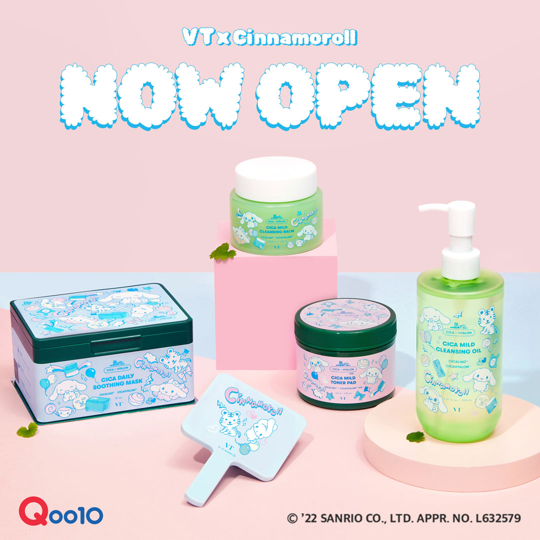 vtcosmetics_japan on Twitter: "💙VT x Cinnamoroll💙 NOW OPEN! 多くの方に愛されているVTのCICAシリーズと 世界的に大人気なサンリオ ...