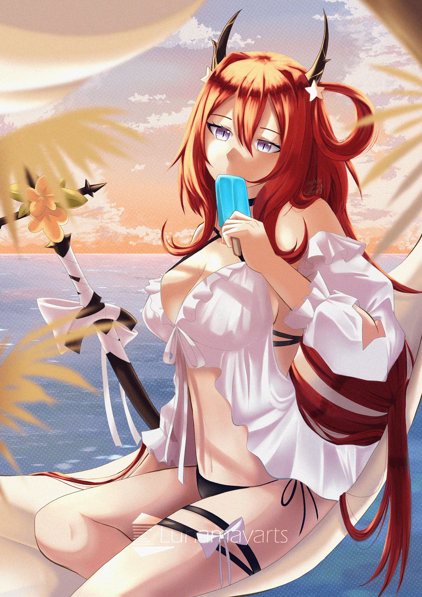 Lunamayarts | COMMISISONS OPEN on Twitter: ""Summer Surtr" Posting this before I get hit with ...