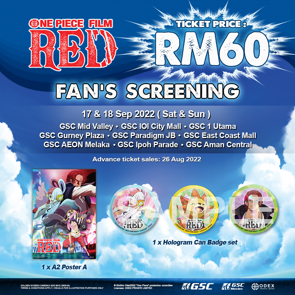GSC Jom Hydro Run! on Twitter: "🏴☠️Hooray! The #OnePieceFilmRed fan screenings now set sail to ...