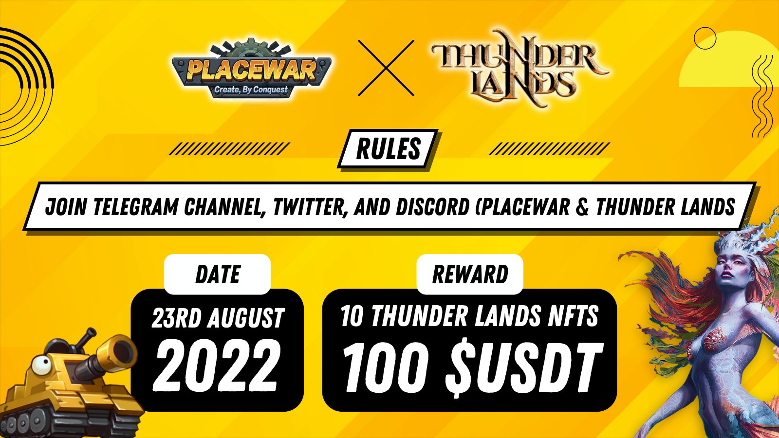 PlaceWar 💣 on Twitter: "🥂 To celebrate our partnership with @Thunder_Lands, we're giving away ...