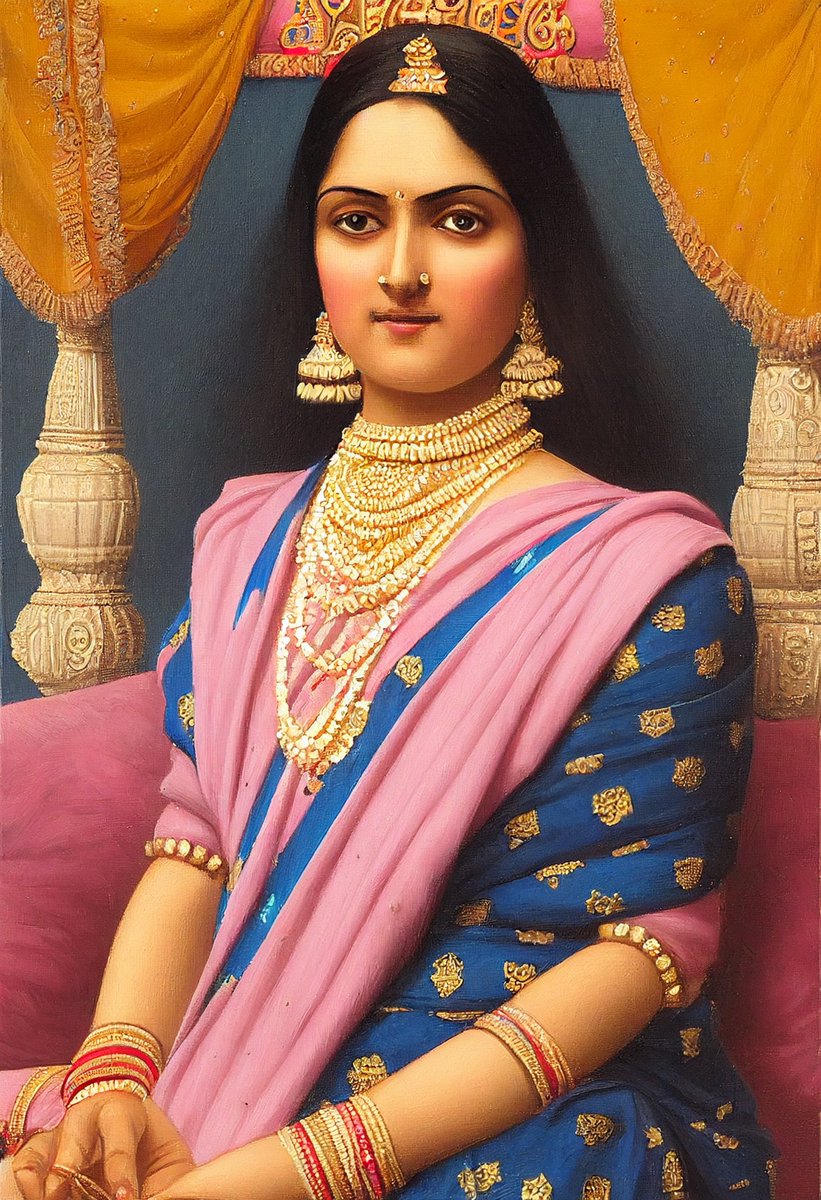 Portraits of a Vedic Hindu Arya King and Queen. Made by the new version ...