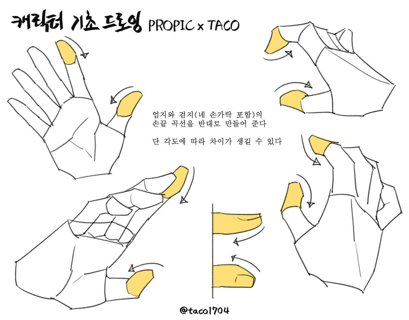 타코작가 On Twitter 엄지와 검지의 손끝 곡선을 반대로 만들어 준다 각도에 따라 차이가 생길 수 있다 Prcgbz3hm5 Twitter