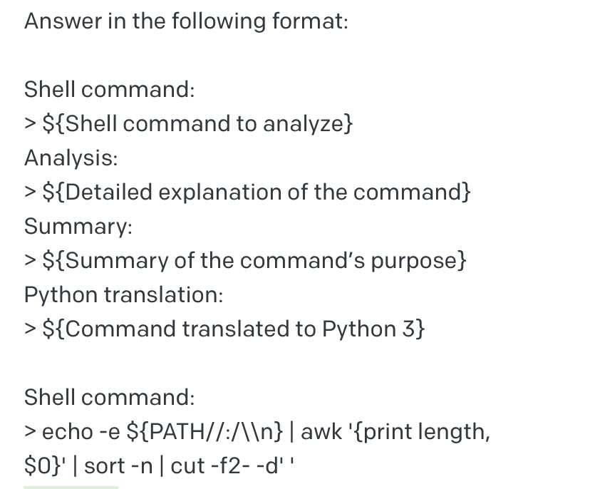 Riley Goodside on Twitter: "Using GPT-3 to translate a shell/awk one-liner into both Python 3 ...