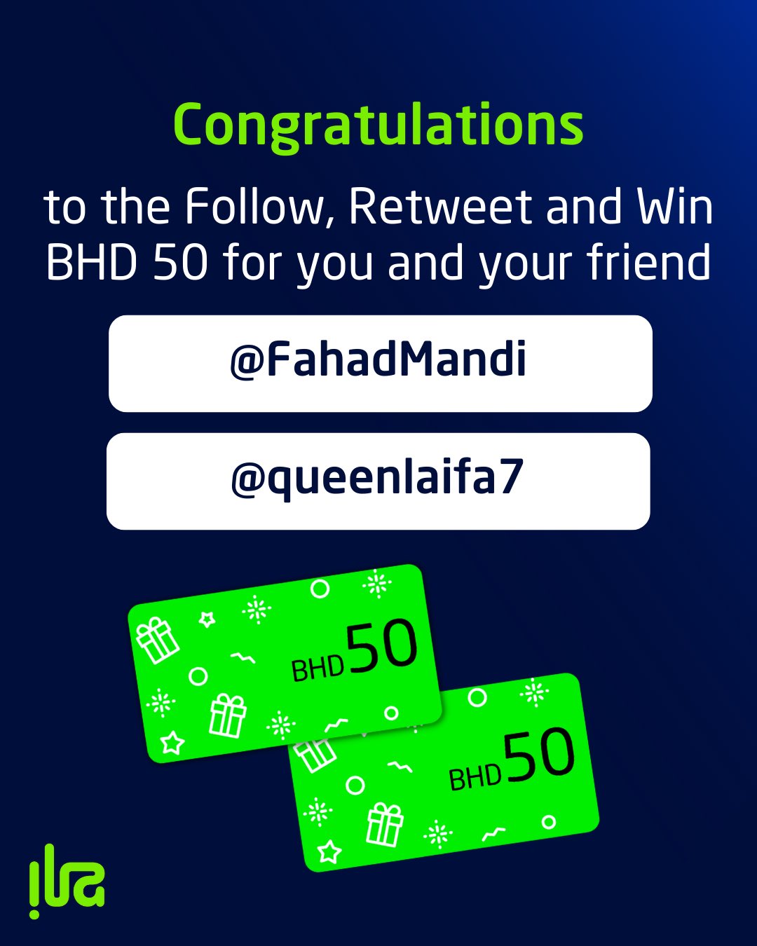 ila Bank on Twitter: "مبروك للفائزين في مسابقة فولو، ريتويت واربح 50 د.ب في لك ولصديقك! 🤩 تم ...