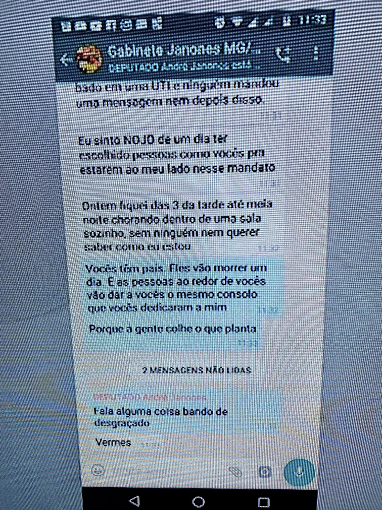 Thais🇧🇷🇺🇸🇮🇹 on Twitter: "Mensagens vazadas do WhatsApp do Gabinete do André Janones. A casa caiu ...