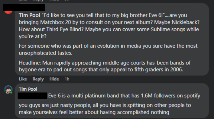 Tim Pool on Twitter: "I said I liked Eve 6, this is how they respond They don't actually care ...