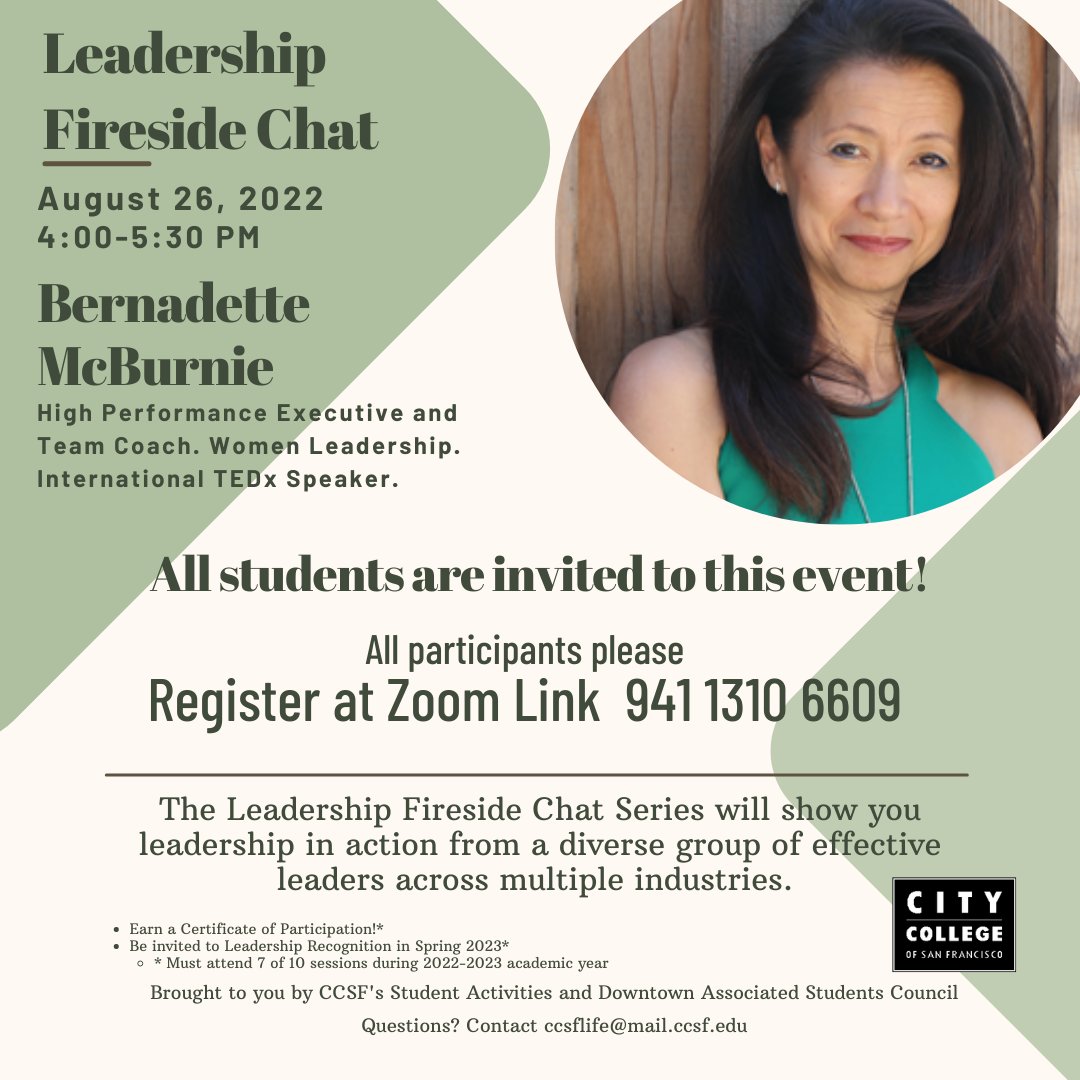 City College of San Francisco on Twitter: "Our Leadership Fireside Chat makes an uplifting ...