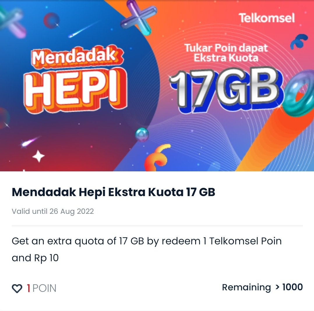 Racun Belanja | Info Diskon, Promo, Cashback on Twitter: "MyTelkomsel Mendadak Hepi Tukar poin ...