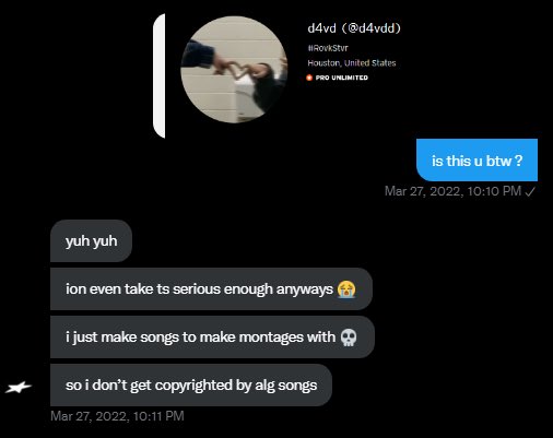 d4vd on Twitter: "this is still insane to me 💀 https://t.co/jRgEDGjH9I" / Twitter