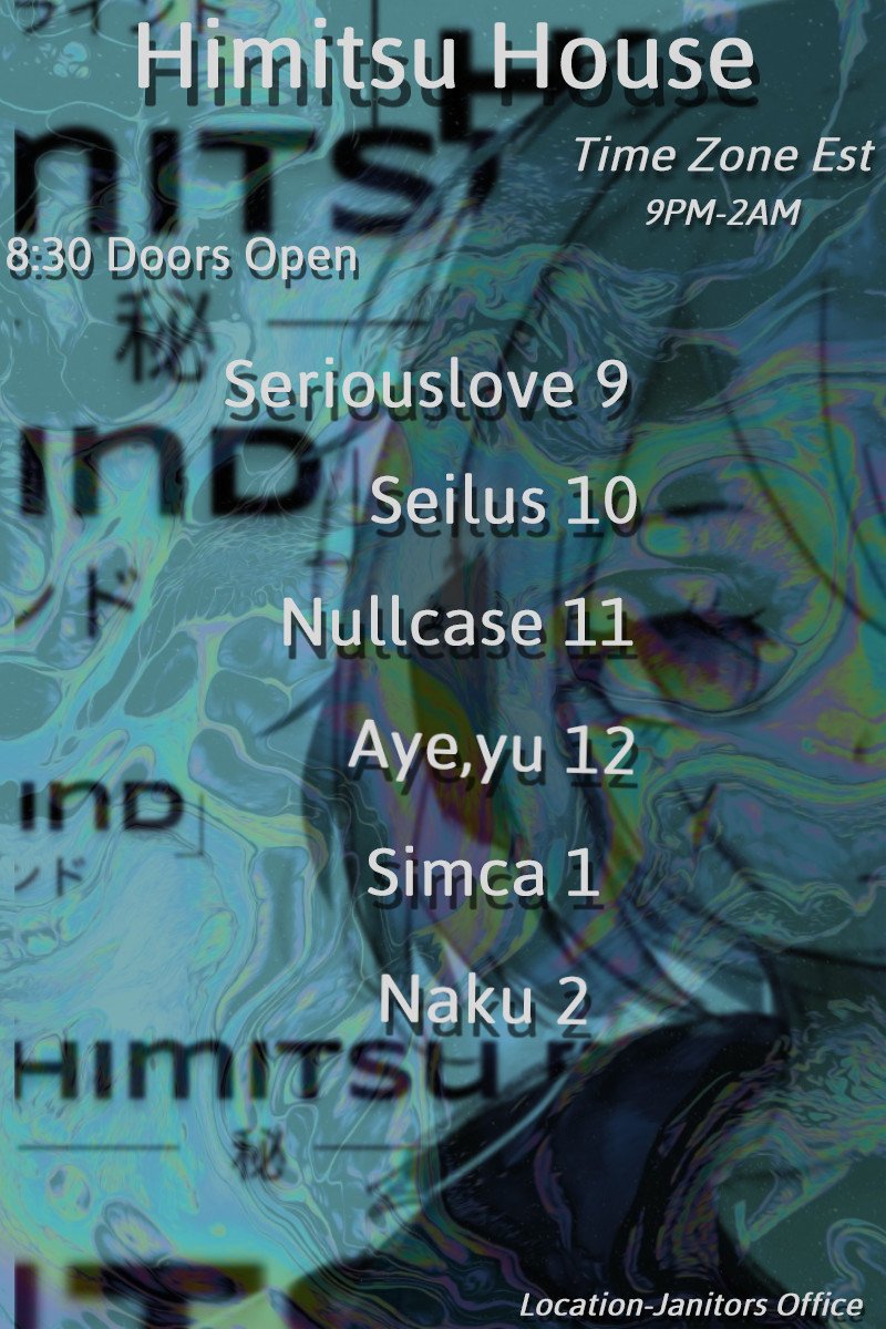 Party Hub on Twitter: "Himitsu House. This is a House night. Starts 03:00 CEST / 21:00 EDT ...