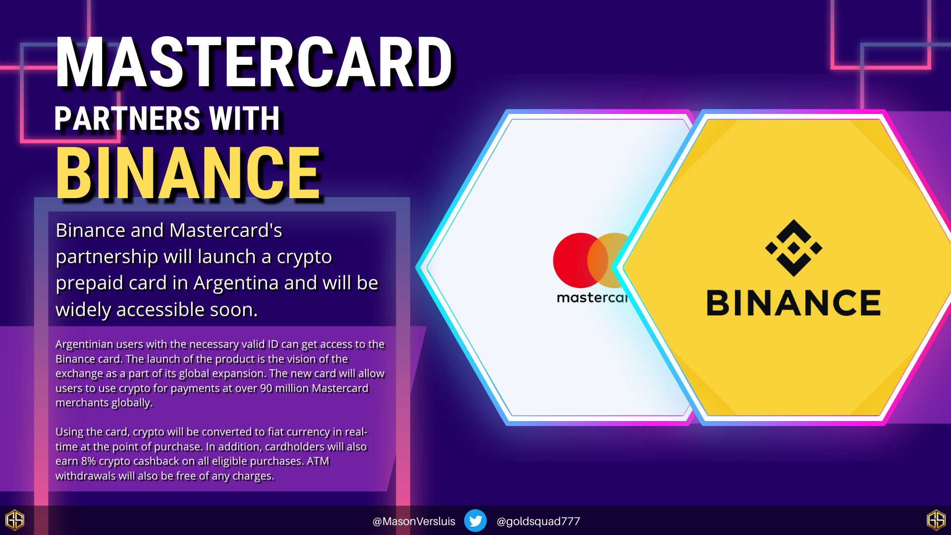 MASON VERSLUIS 🏆🔮 on Twitter: "BREAKING: MasterCard & Binance working together 👀 https://t.co ...