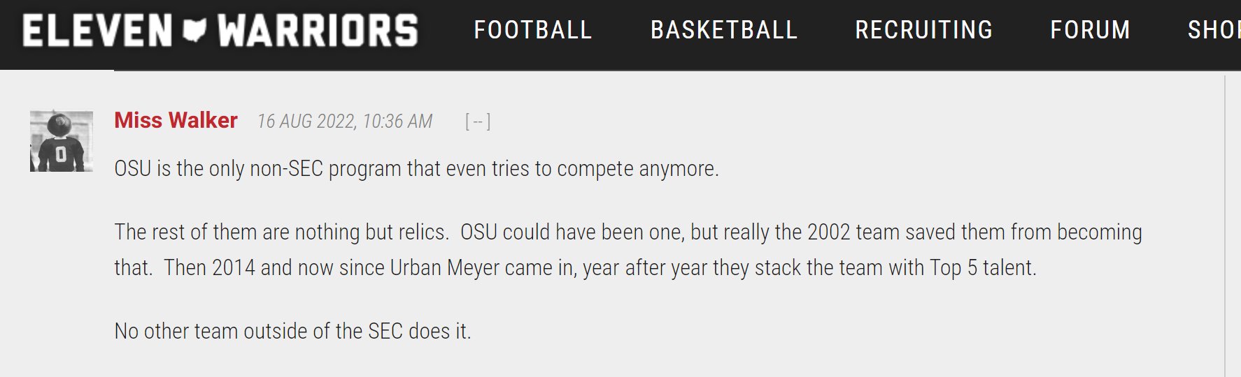 Message Board Geniuses on Twitter: "#OhioState is the only team outside of the #SEC that even ...