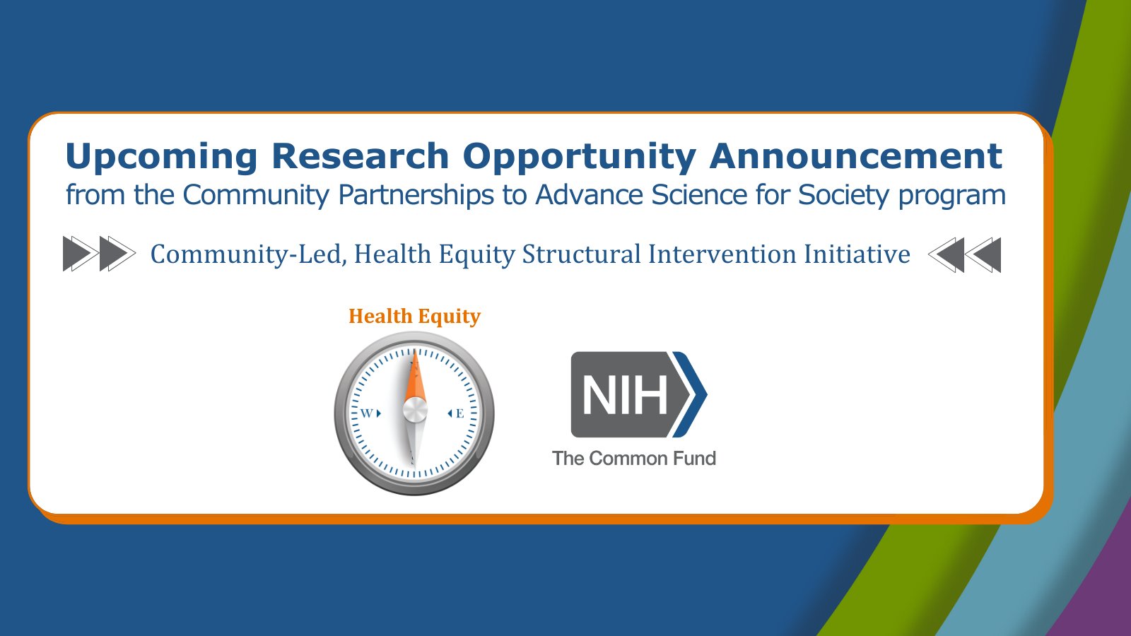 NIH Common Fund on Twitter: "Coming soon from #NIHComPASS! Our Community Partnerships to Advance ...