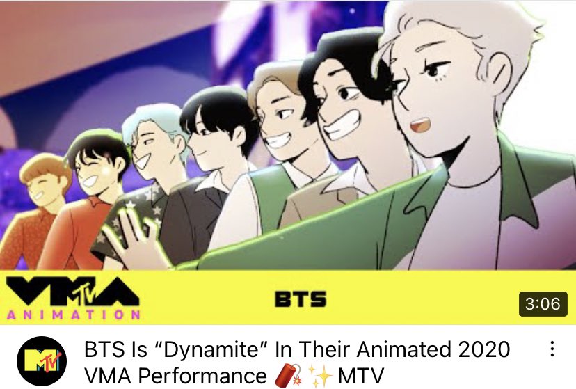 BTS123🌟 on Twitter: "BTS Is “Dynamite” In Their Animated 2020 VMA Performance 🧨 MTV Dynamiteの ...