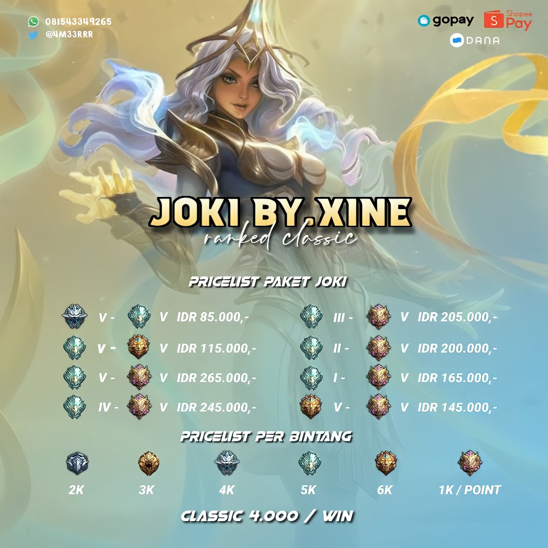 xine | JOKI ML, GIFT SKIN, TOP UP DIAMOND ML (@raxineed) / Twitter