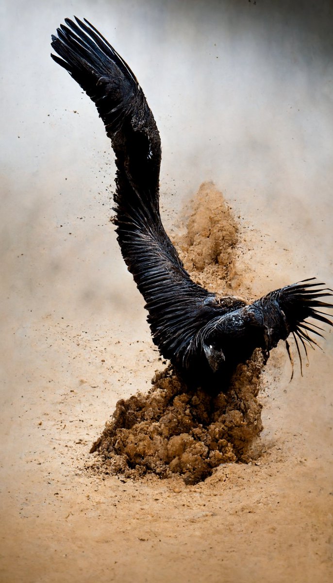 「A condor is diving into soil --ar 9:16 」|Rootport💰🍹🍑のイラスト