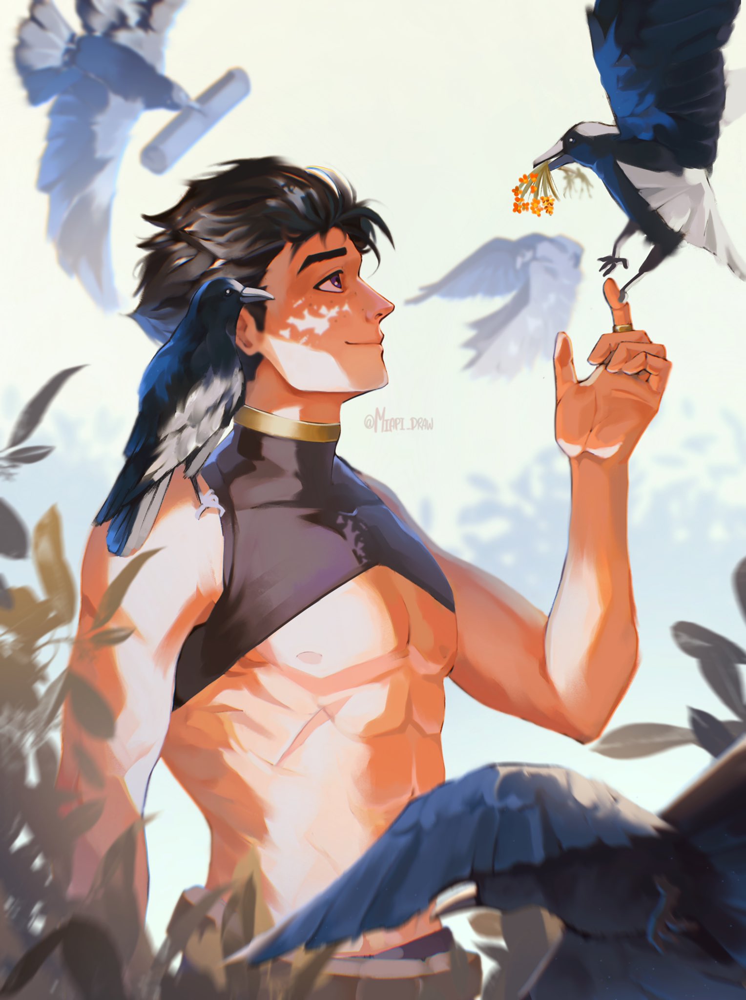 MIAPI 🤍 on Twitter: "@vegetta777 y sus cuervos 🌾 Espero les guste owo #KarmalandV #Karmalart # ...