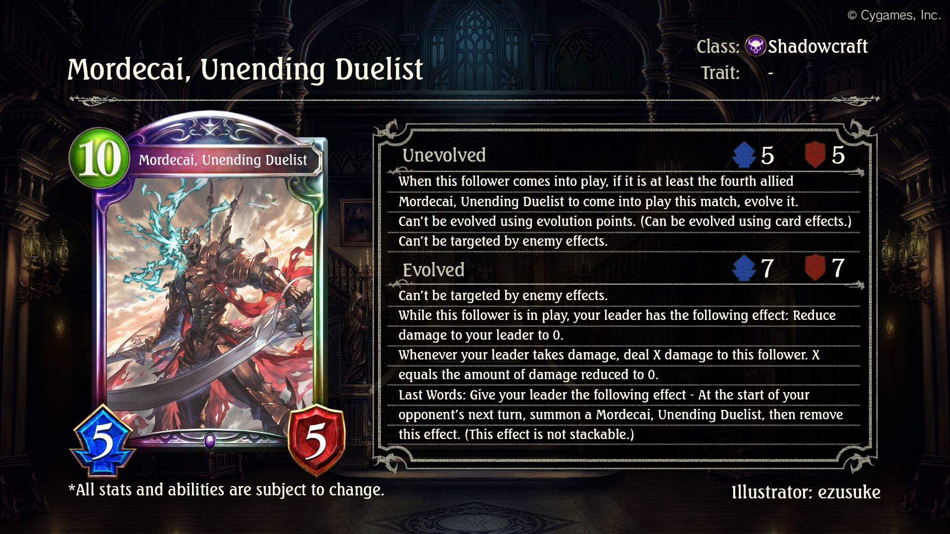 Shadowverse on Twitter: "New Roar of the Godwyrm card reveals! Mordecai, Unending Duelist This ...