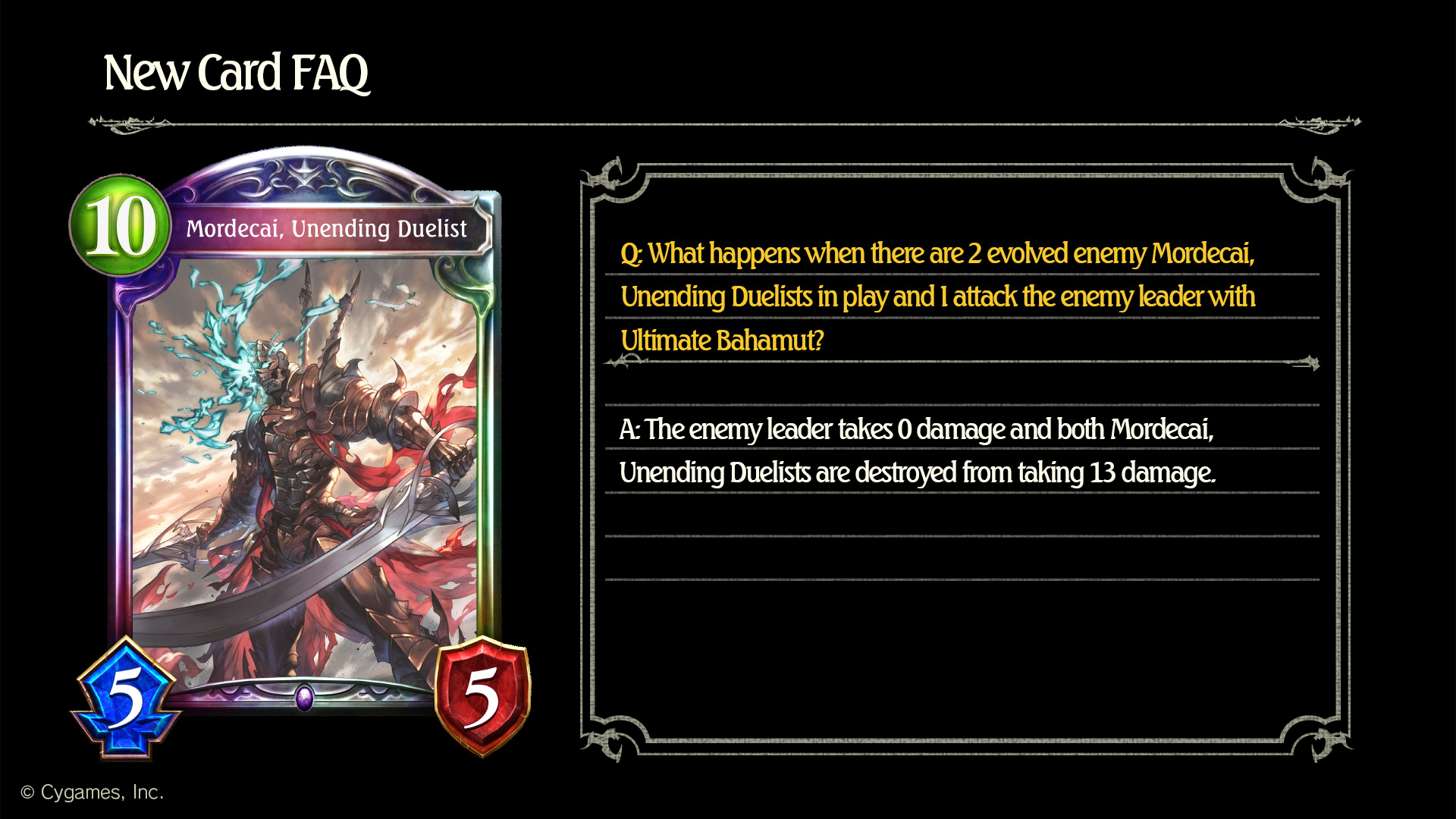 Shadowverse on Twitter: "New Roar of the Godwyrm card reveals! Mordecai, Unending Duelist This ...