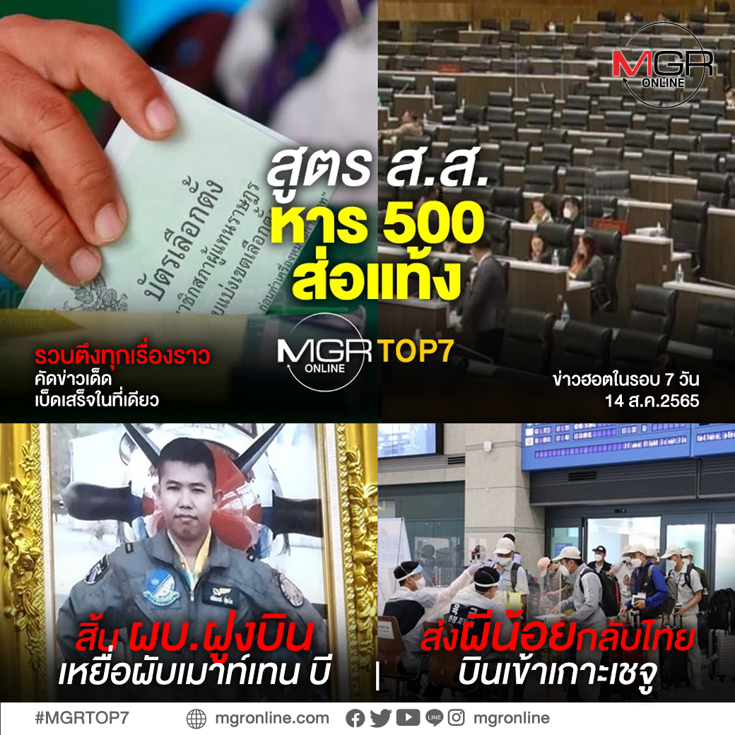MGROnlineLive on Twitter: "รวบตึงทุกเรื่องราว คัดข่าวเด็ด เบ็ดเสร็จในที่เดียว “Top 7 ข่าวฮอตใน ...