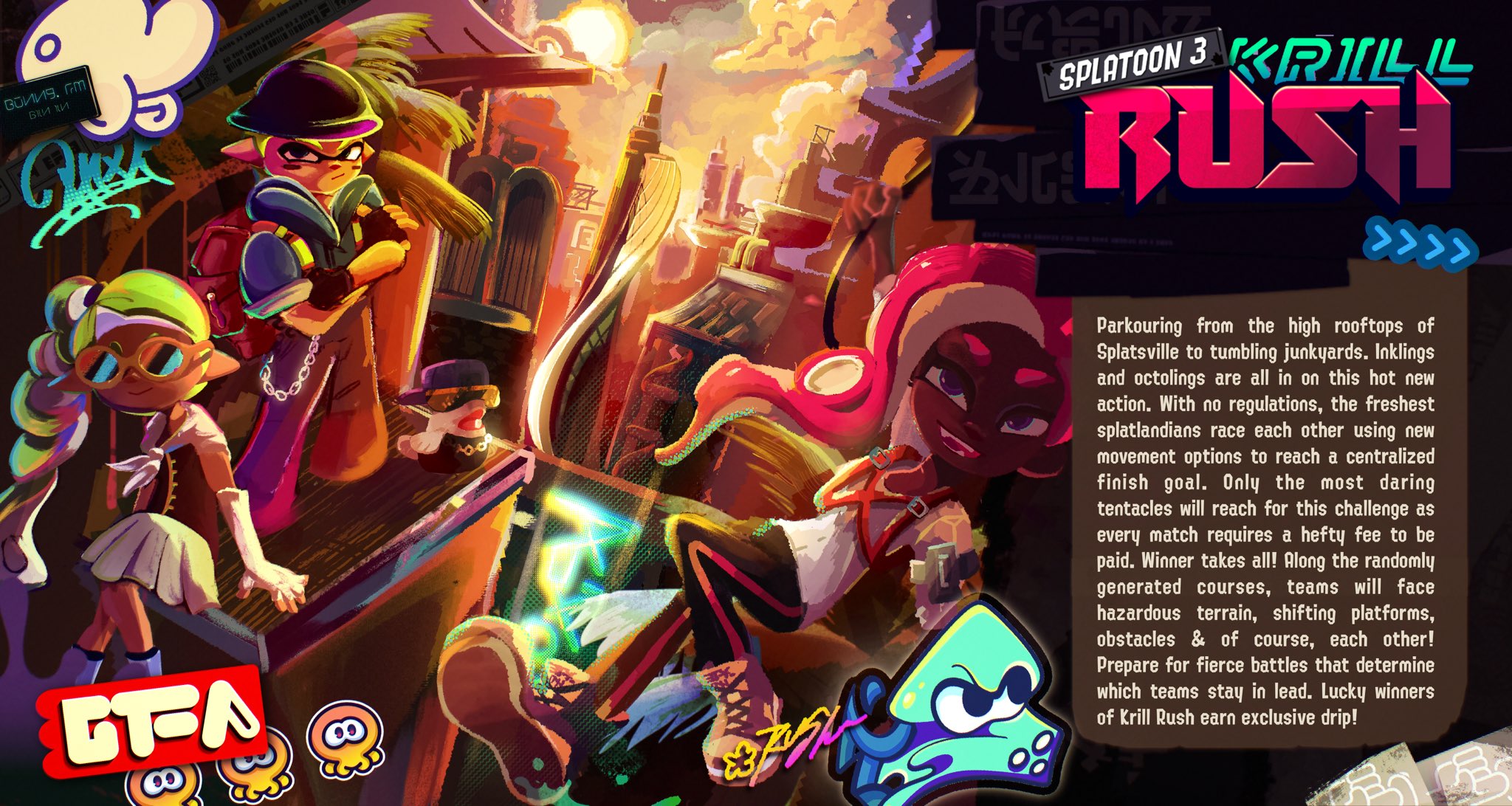 Pufuu 🐡 on Twitter: "New Splatoon 3 Concept Mode, Krill Rush! An extreme parkour challenge ...