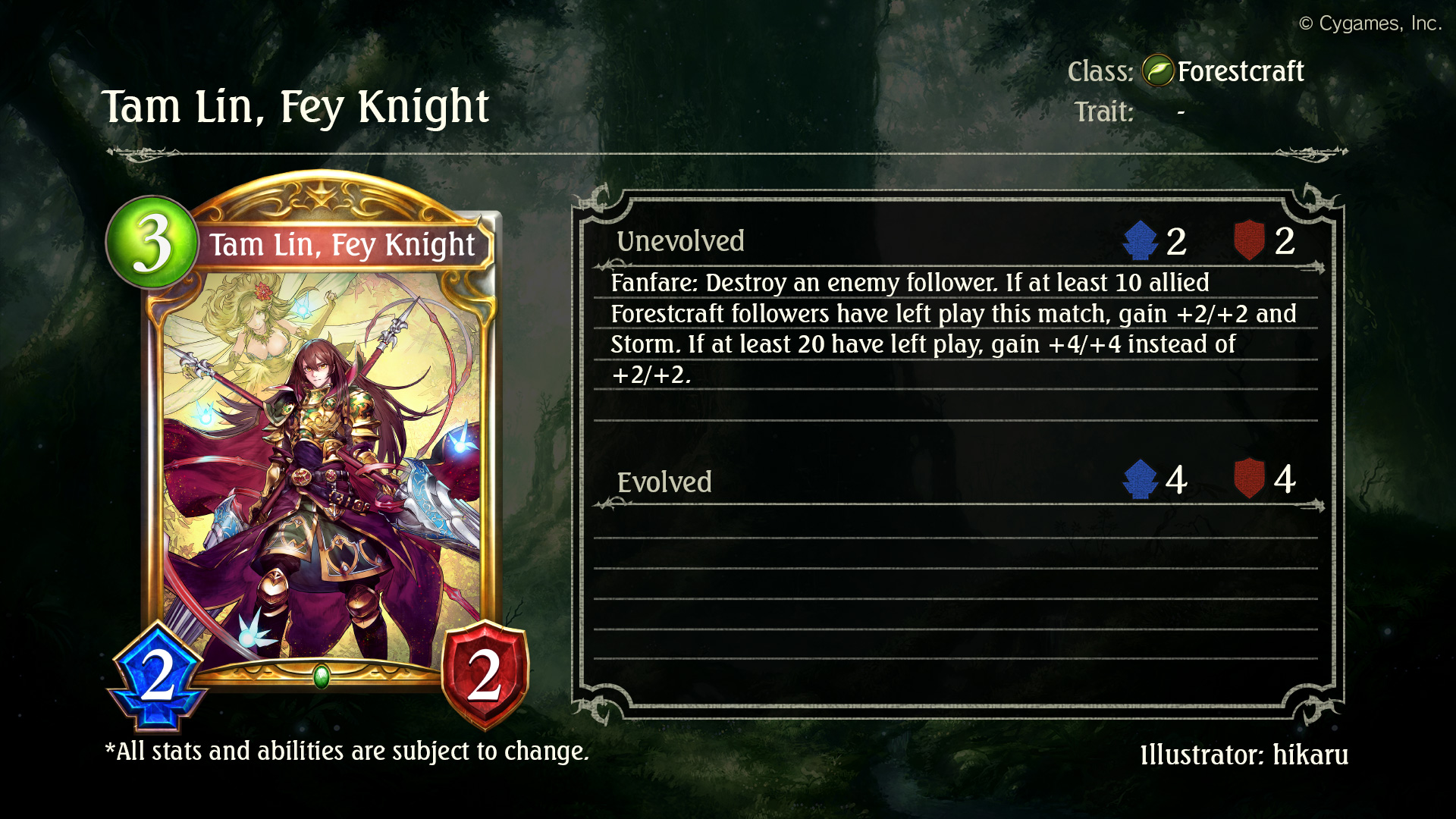 Shadowverse on Twitter: "New Roar of the Godwyrm card reveals! Tam Lin, Fey Knight This ...