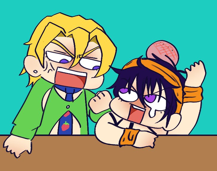 narancia ghirga ,pannacotta fugo multiple boys head bump 2boys purple ...