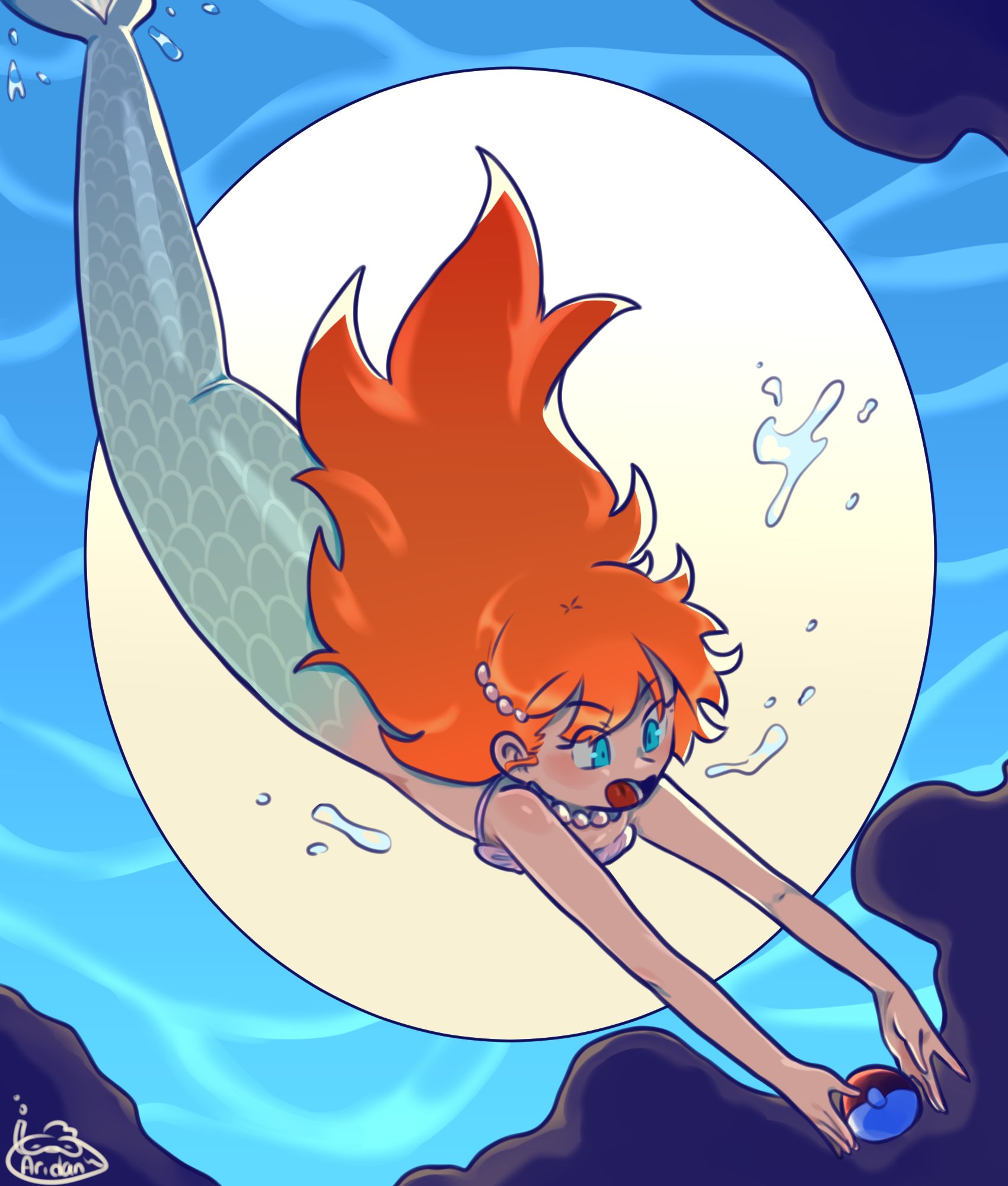 aridanke (comms open, 2/3 slots available) on Twitter: "recent Misty mermaid comm! [Pokemon ...