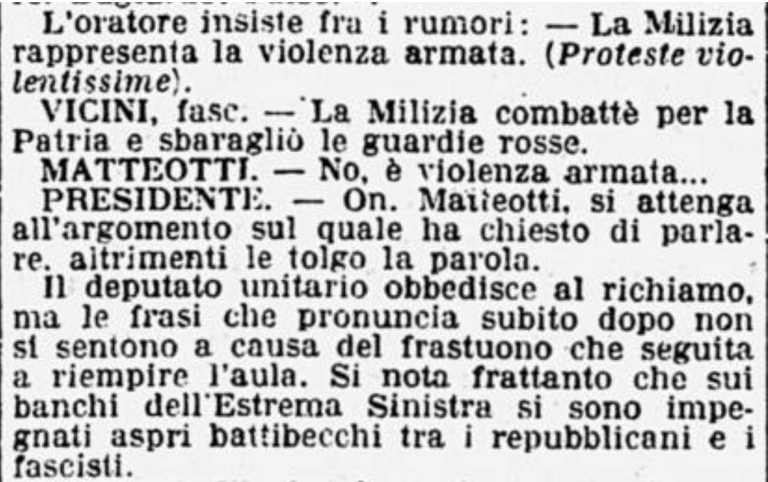 Italia - 30 maggio 1924, Discorso alla Camera dei Deputati di denuncia ...