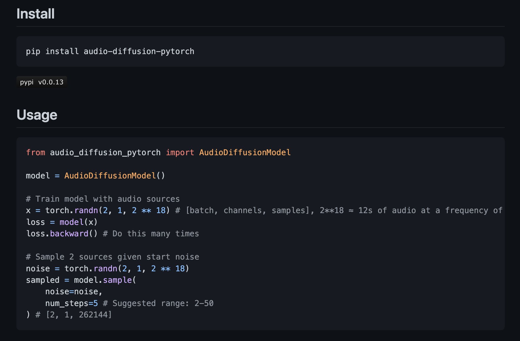 AK on Twitter: "Unconditional audio generation using diffusion models, in PyTorch github: https ...